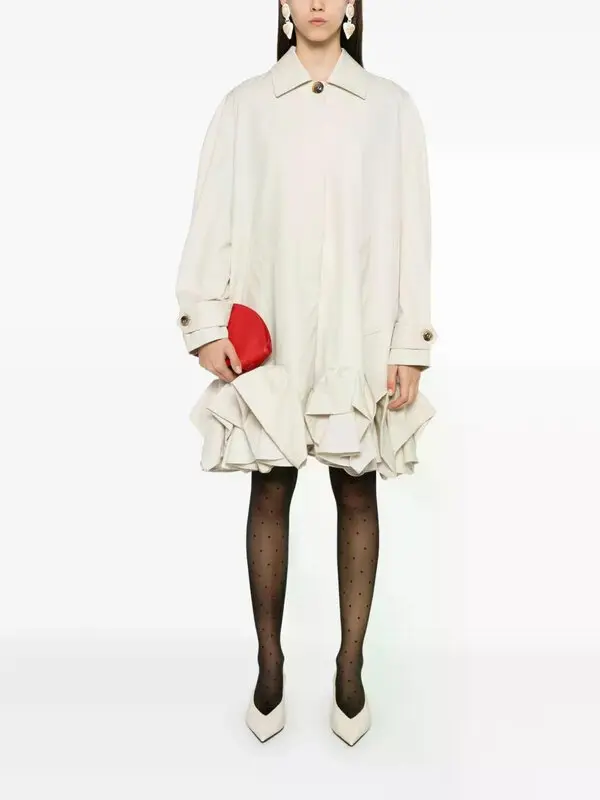 Viktor & Rolf Ruffled Cotton Gabardine Trench Coat