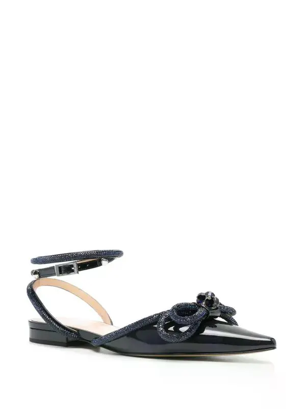 Mach & Mach Double Bow Ballerina Shoes - Blue