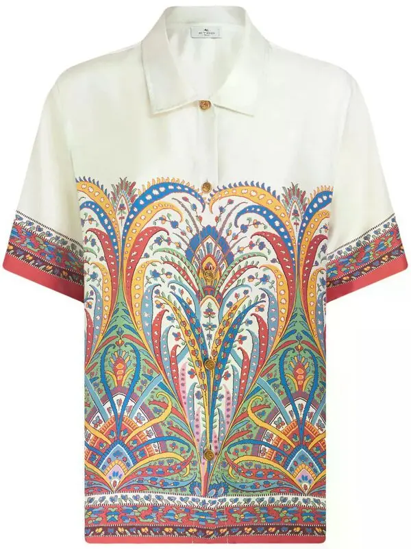 Etro Paisley-print Silk-satin Shirt