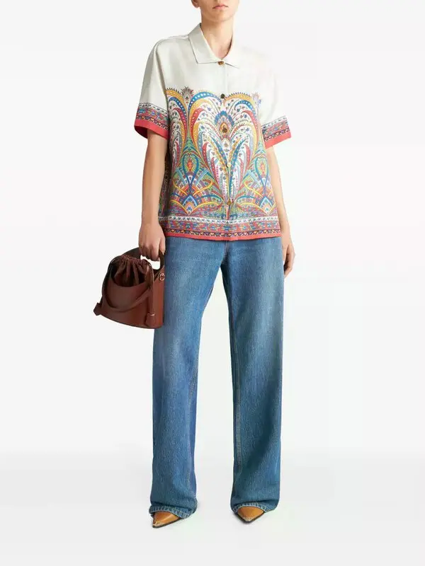 Etro Paisley-print Silk-satin Shirt