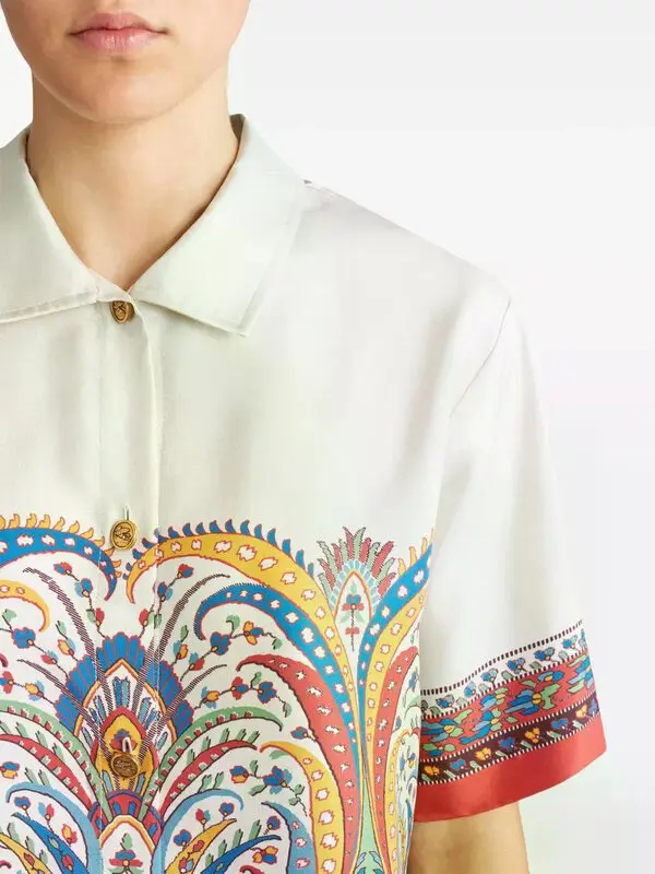 Etro Paisley-print Silk-satin Shirt