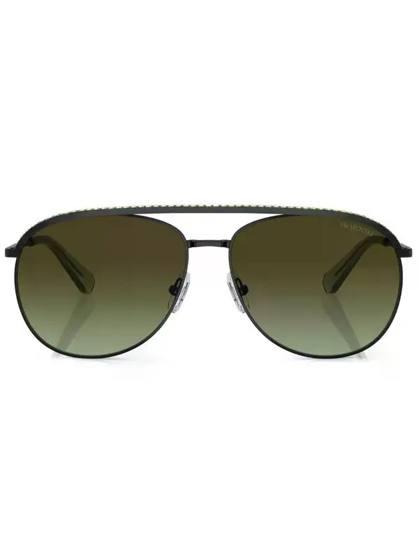 SWAROVSKI Crystal-embellished Pilot-frame Sunglasses