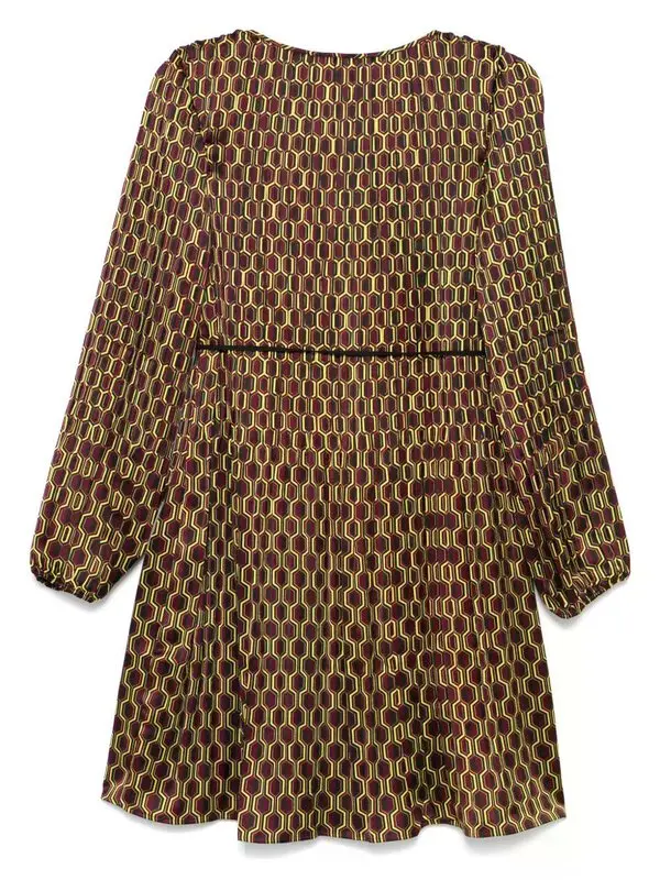 Hugo Geometric-print Pleated Dress