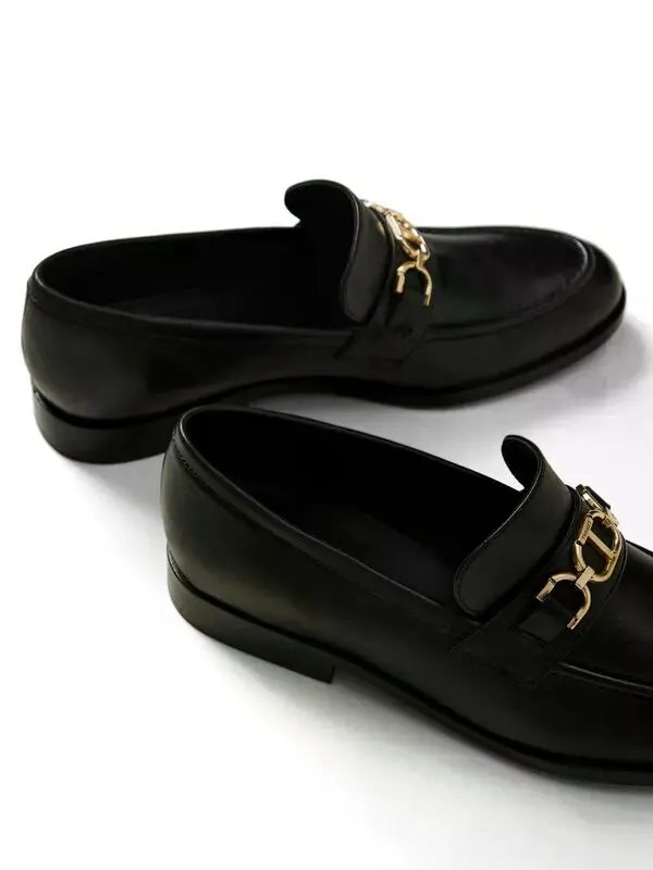 TWINSET Oval T Leather Loafers
