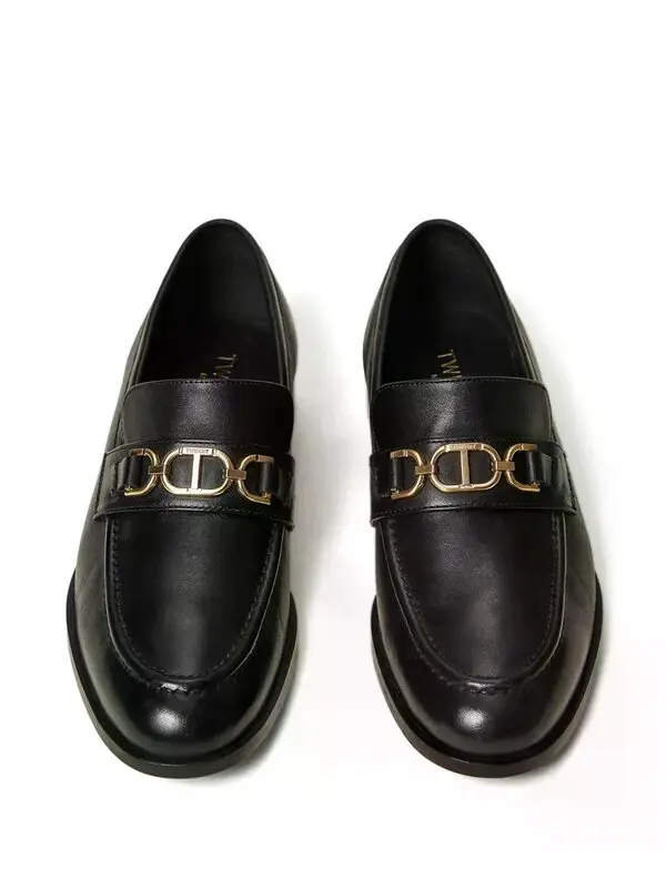 TWINSET Oval T Leather Loafers