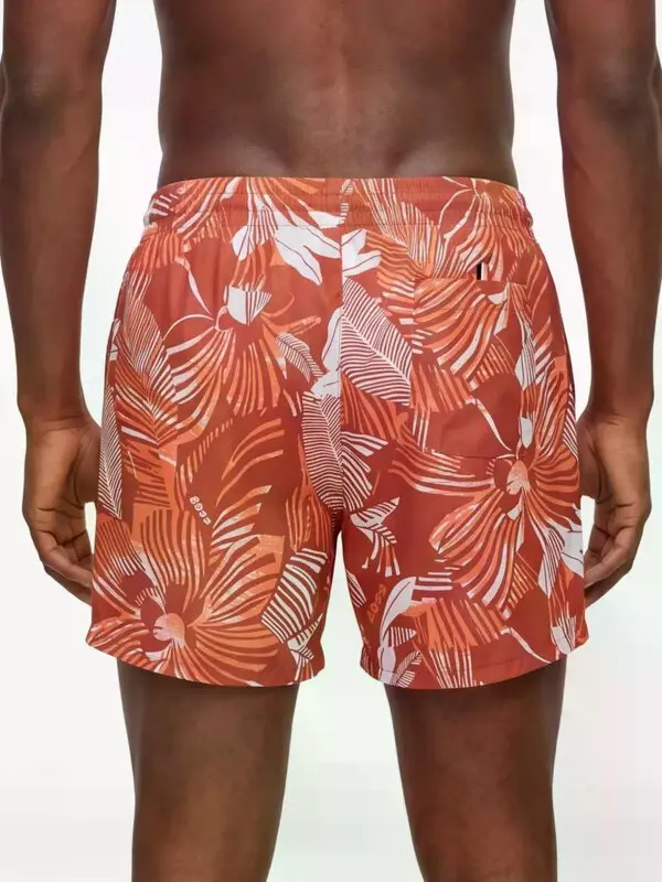 BOSS Printed Swim Shorts - Brown