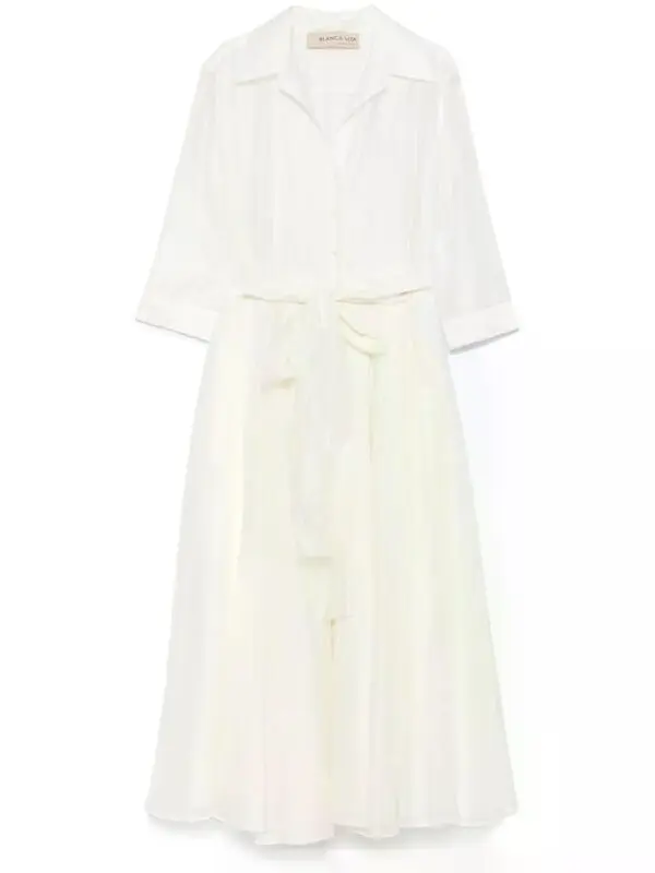 BLANCA VITA Flared Midi Dress - Neutrals