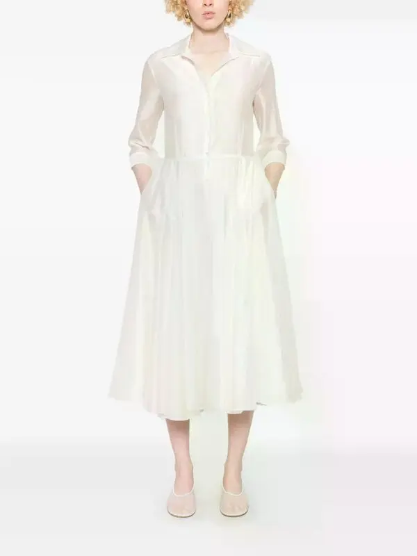 BLANCA VITA Flared Midi Dress - Neutrals