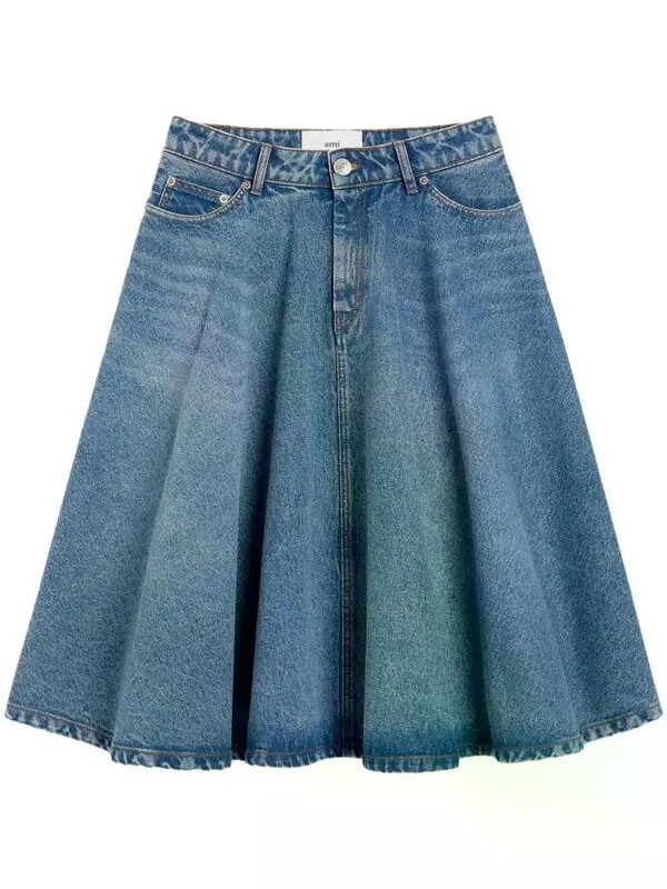 AMI Paris Godet-detail Midi Skirt