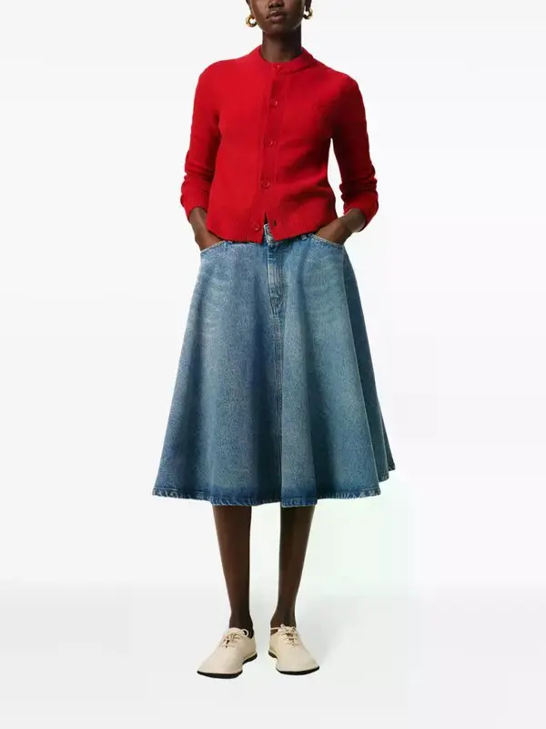 AMI Paris Godet-detail Midi Skirt