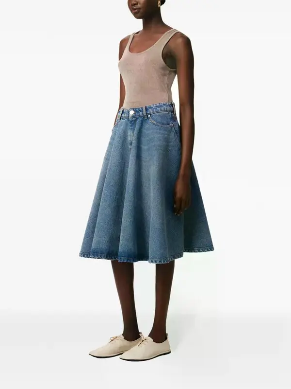 AMI Paris Godet-detail Midi Skirt