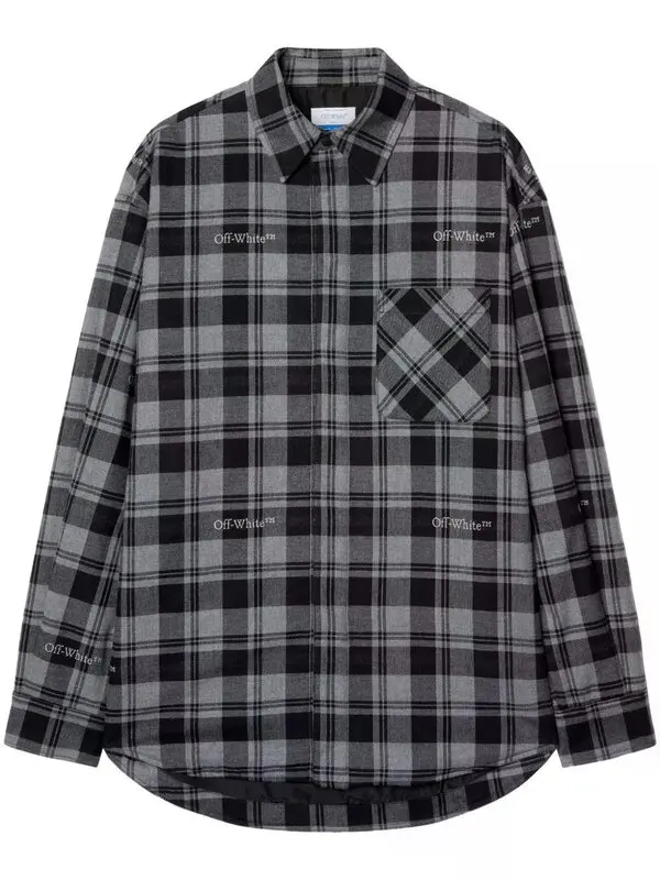 Off-White Logo-embroidered Checked Padded Shirt