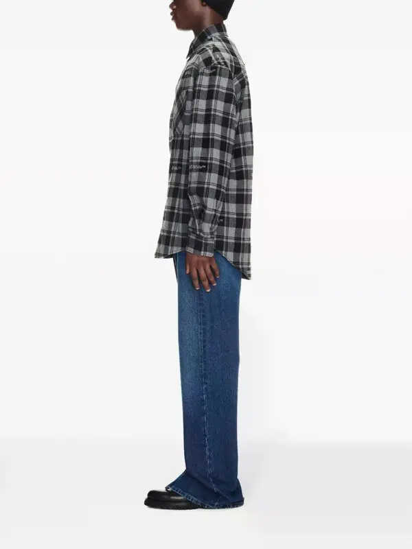 Off-White Logo-embroidered Checked Padded Shirt