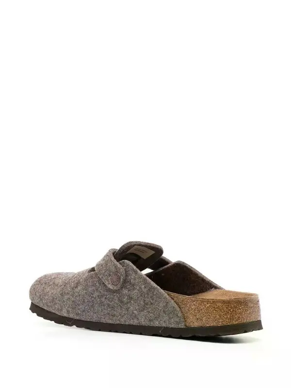 BIRKENSTOCK Boston Buckle-embellished Slippers - Brown