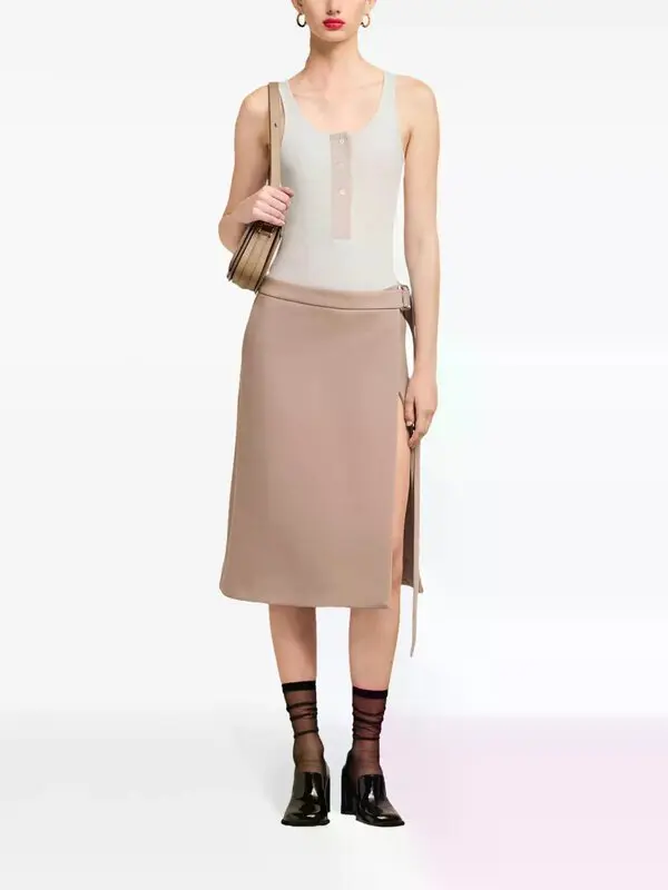AMI Paris Button-front Cotton-rib Tank Top