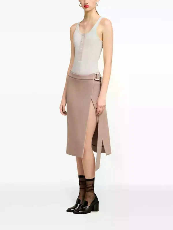 AMI Paris Button-front Cotton-rib Tank Top