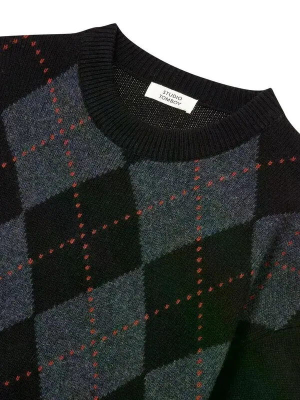 STUDIO TOMBOY Argyle-knit Sweater
