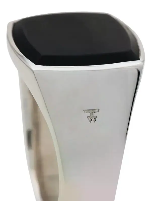 Tom Wood Cushion Onyx Sterling Signet Ring