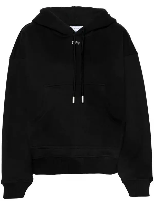 Off-White Logo-embroidered Cotton Hoodie