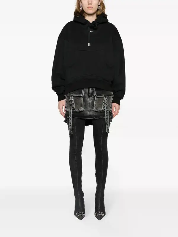 Off-White Logo-embroidered Cotton Hoodie
