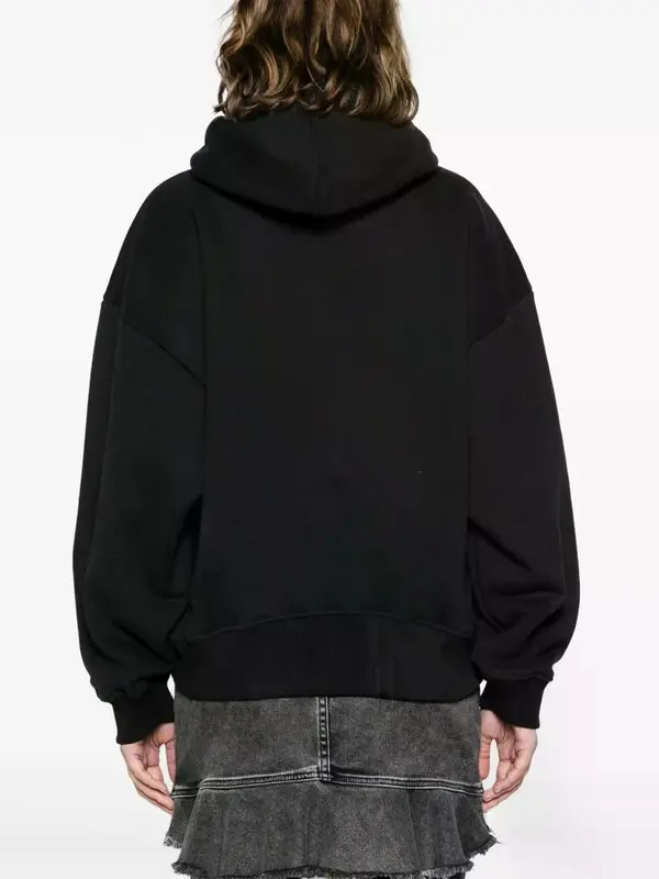 Off-White Logo-embroidered Cotton Hoodie