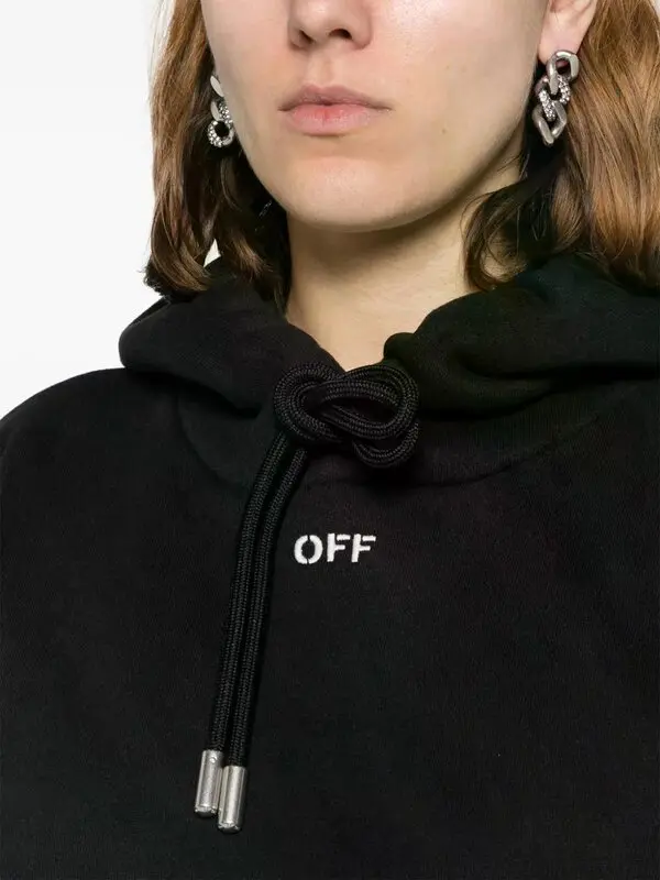 Off-White Logo-embroidered Cotton Hoodie