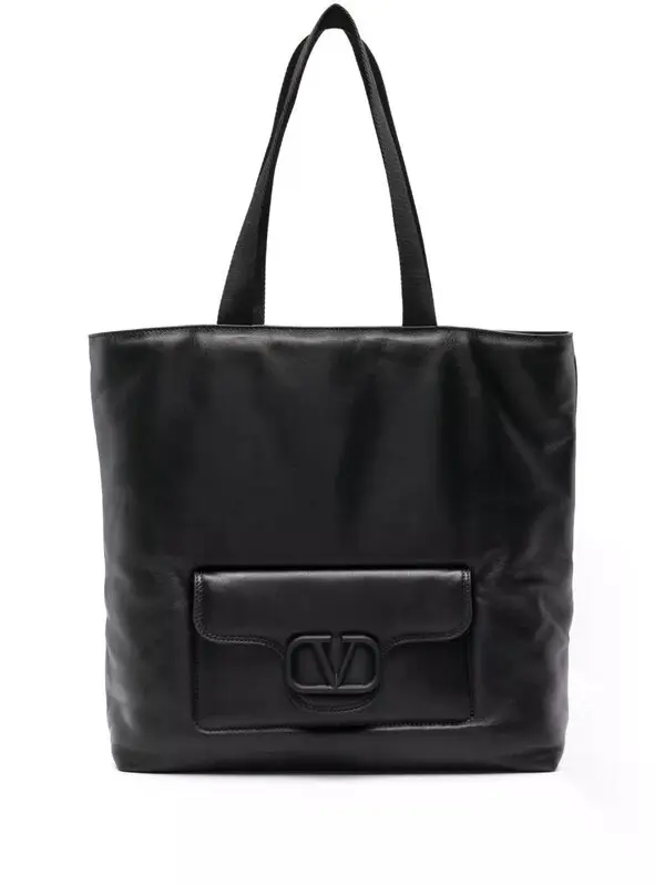 Valentino Garavani Noir Vlogo Tote Bag - Black