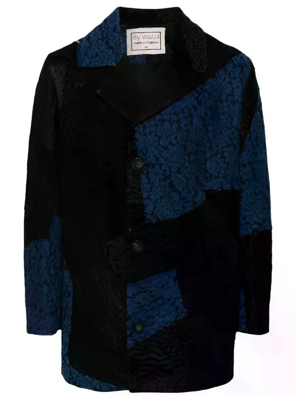 By Walid Single-breasted Colour-block Silk Coat