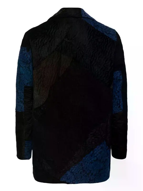 By Walid Single-breasted Colour-block Silk Coat