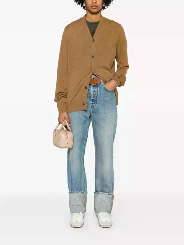 Play Comme Des Garcon Heart-patch Wool Cardigan