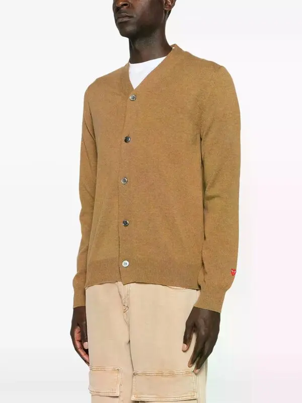 Play Comme Des Garcon Heart-patch Wool Cardigan