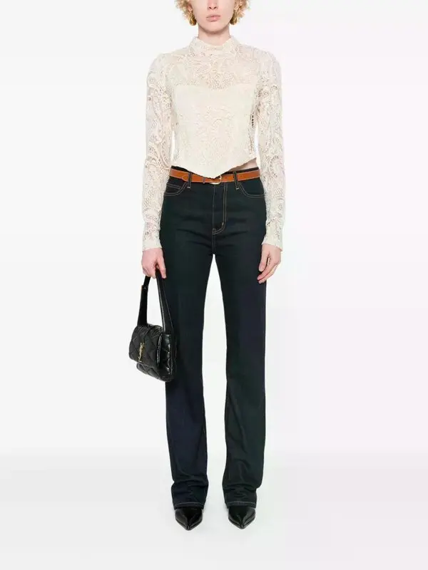TWINSET Cropped Macramé-lace Top