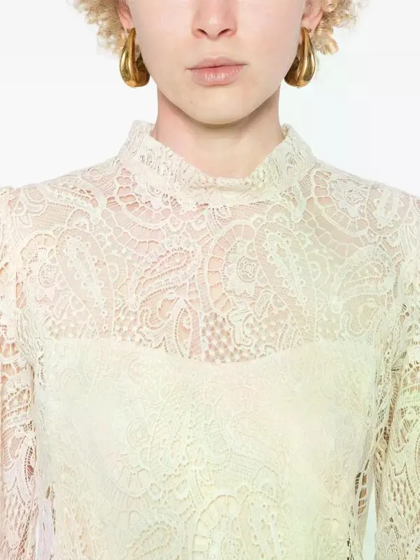 TWINSET Cropped Macramé-lace Top