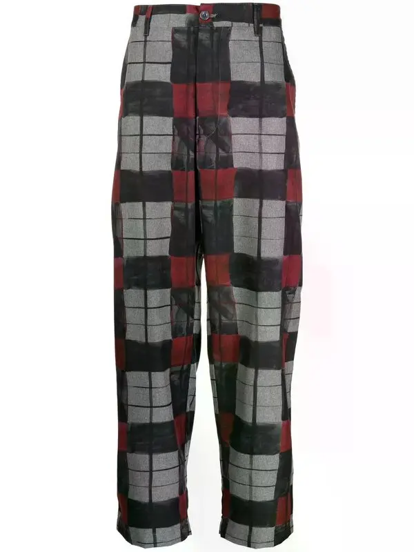 4SDESIGNS Check-print Cropped Trousers