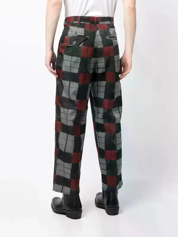 4SDESIGNS Check-print Cropped Trousers
