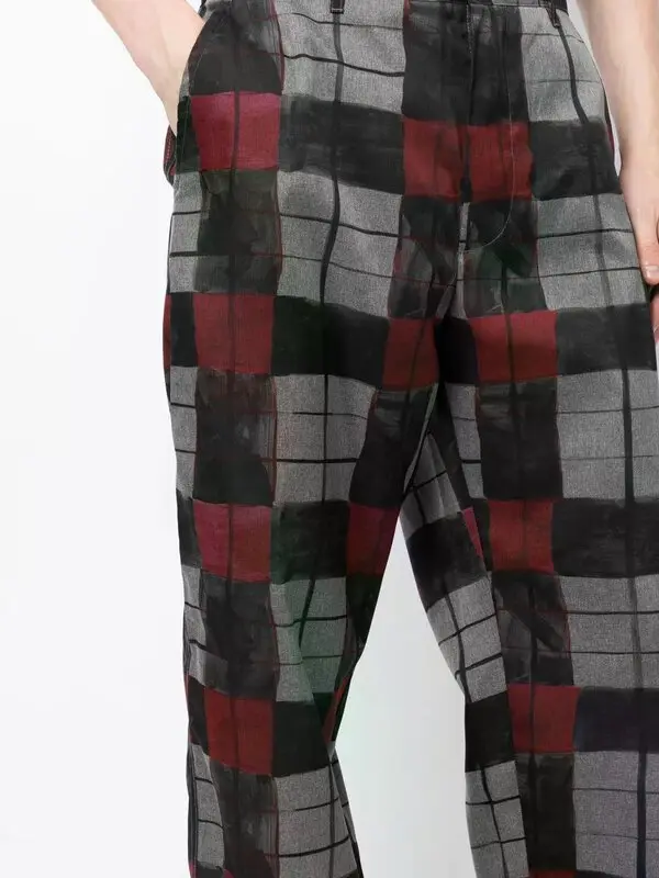 4SDESIGNS Check-print Cropped Trousers