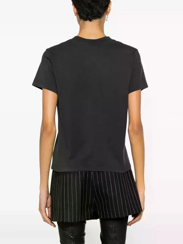 COURREGES Logo-embroidered Cotton T-shirt - Grey