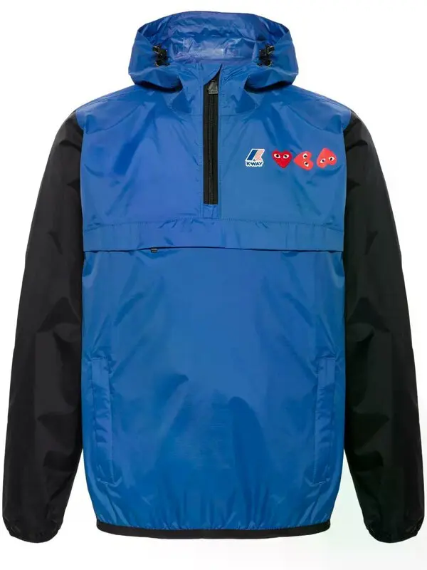 Play Comme Des Garcon X K-way Heart-patch Lightweight Jacket - Blue