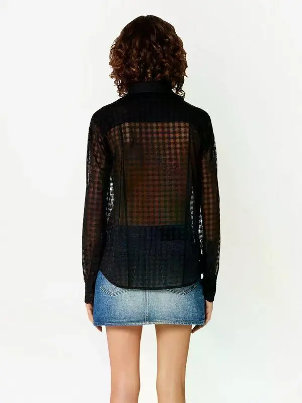 AMI Paris Semi-sheer Long-sleeve Shirt