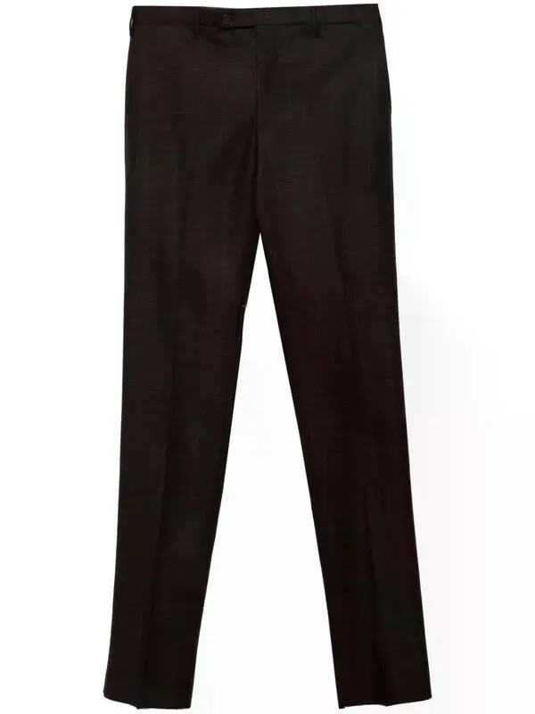 ROTA Check Patterned Virgin Wool Trousers