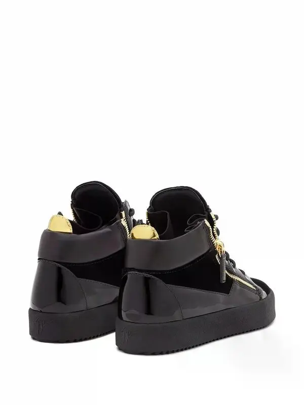 GIUSEPPE ZANOTTI Kriss Velvet Mid-top Sneakers - Black