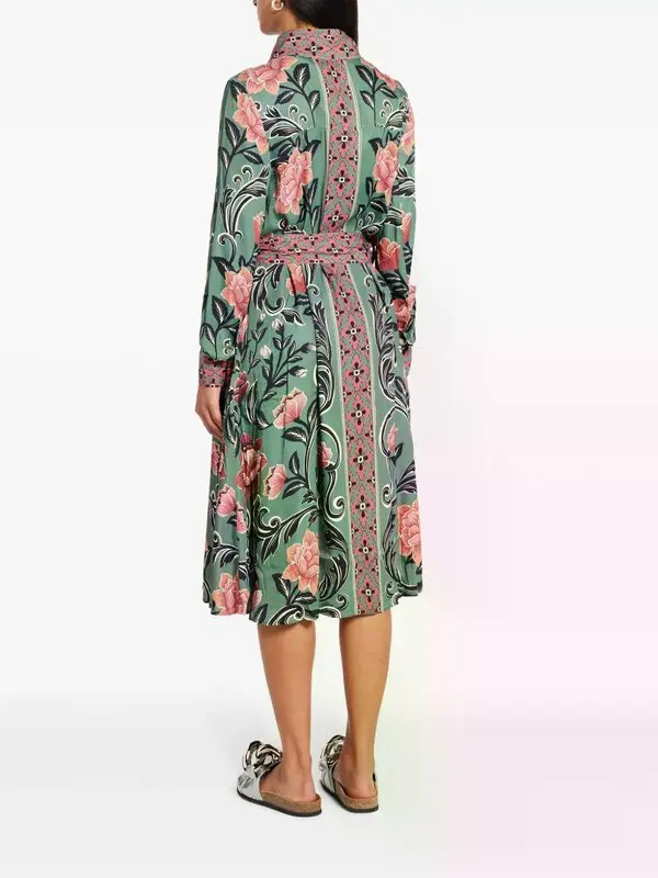 Farm Rio Printed Midi Shirt Dress