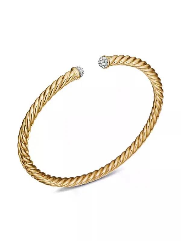 David Yurman 18kt Yellow Modern Cablespira Diamond Bracelet
