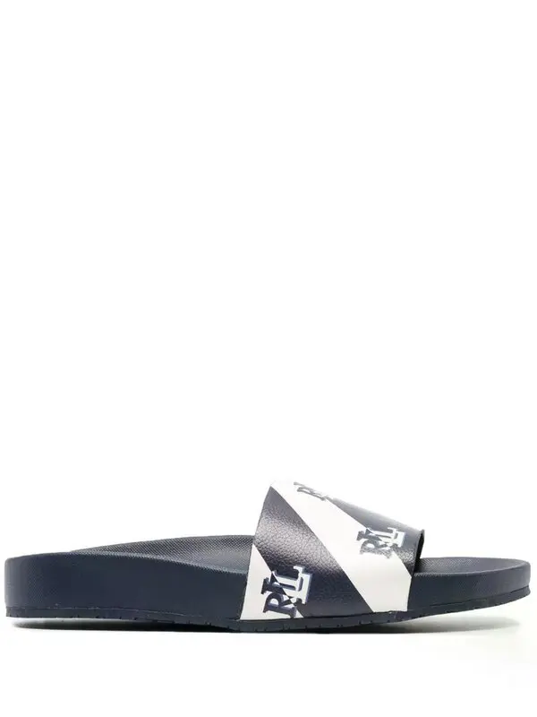 Ralph Lauren Audrina Logo-print Slides - Blue