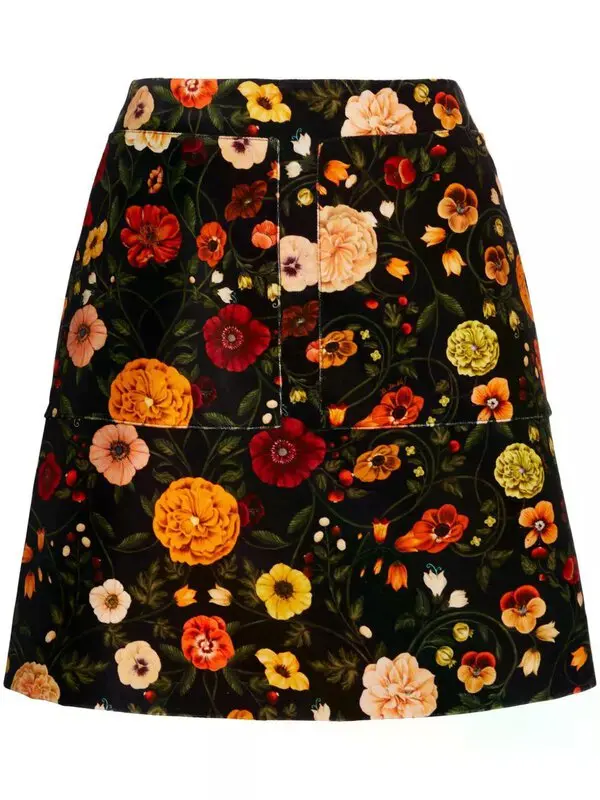 La DoubleJ Floral-print A-line Skirt