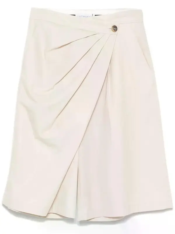 Viktor & Rolf Draped Gabardine Shorts - Neutrals