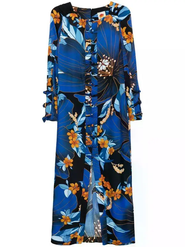 Farm Rio Pietra Midi Dress - Blue