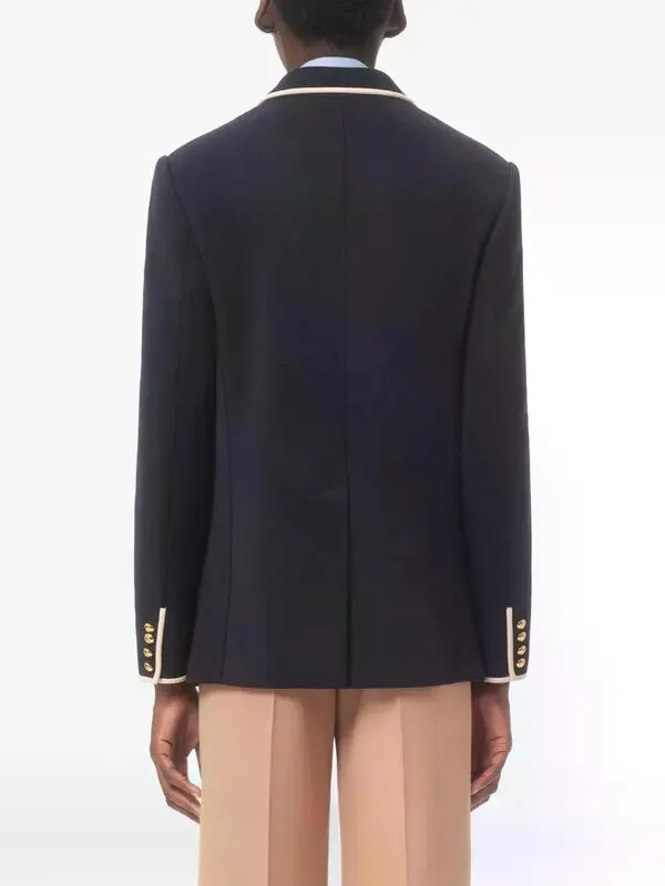 Valentino Garavani Double-breasted Wool Jacket With Vg Patch