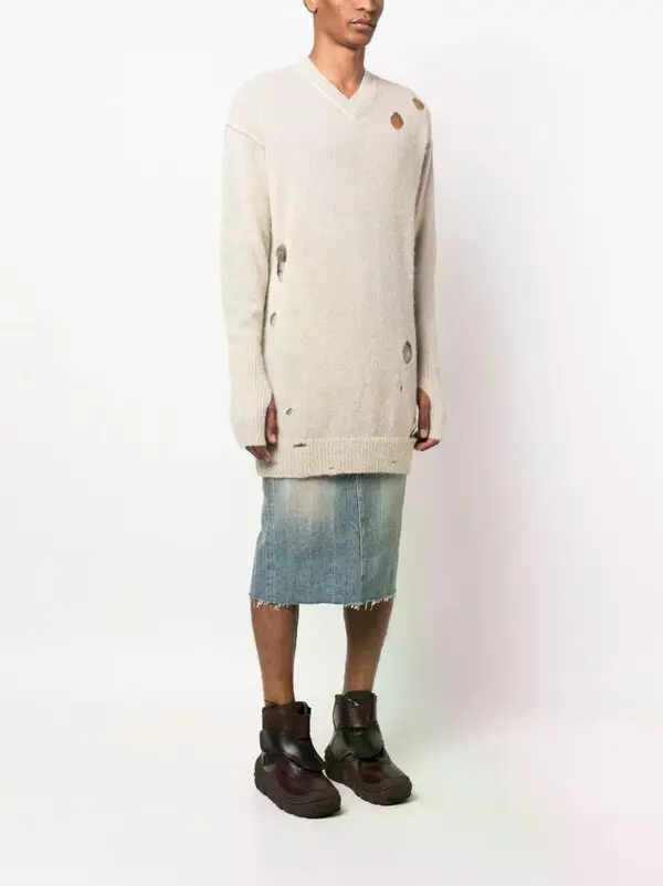 MAISON MARGIELA Distressed-effect Knitted Jumper