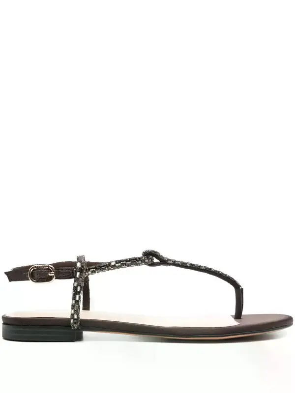 TWINSET Beaded Ankle Strap Sandals